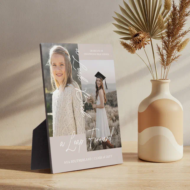 Graduation Then & Now Grad Photo Collage Keepsake Plaque | Zazzle