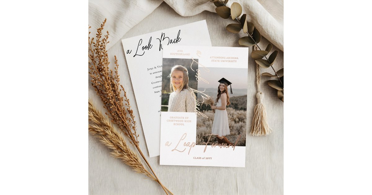 Graduation Then & Now Photo Collage Announcement | Zazzle
