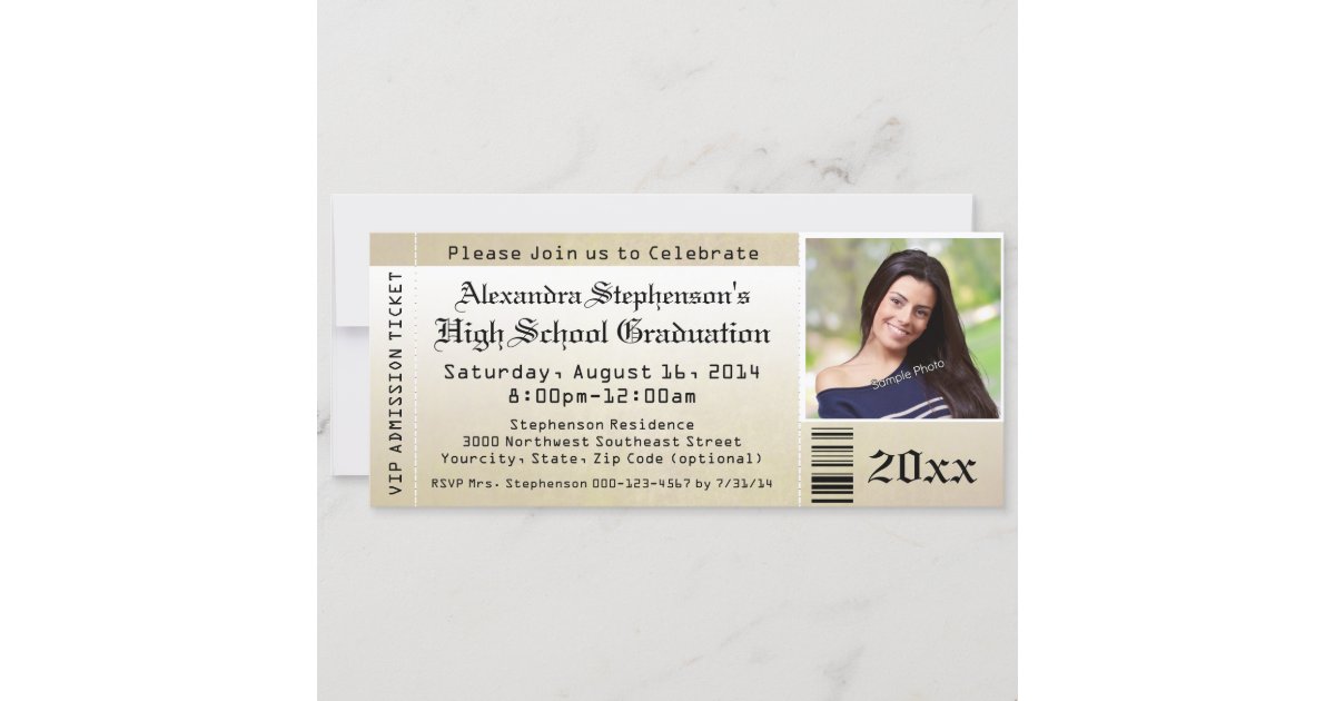 Graduation Ticket Invitations | Zazzle