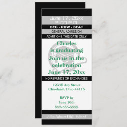 Graduation Ticket Party Invitation | Zazzle