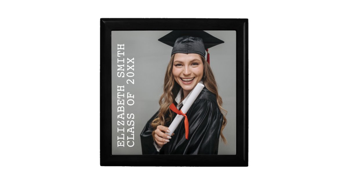Graduation Time Capsule Photo Wood Keepsake Box | Zazzle