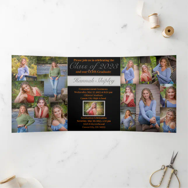 Graduation Trifold Invitation Announcement | Zazzle