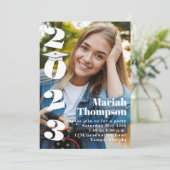 Graduation Typography Photo QR Code Social Media Invitation | Zazzle