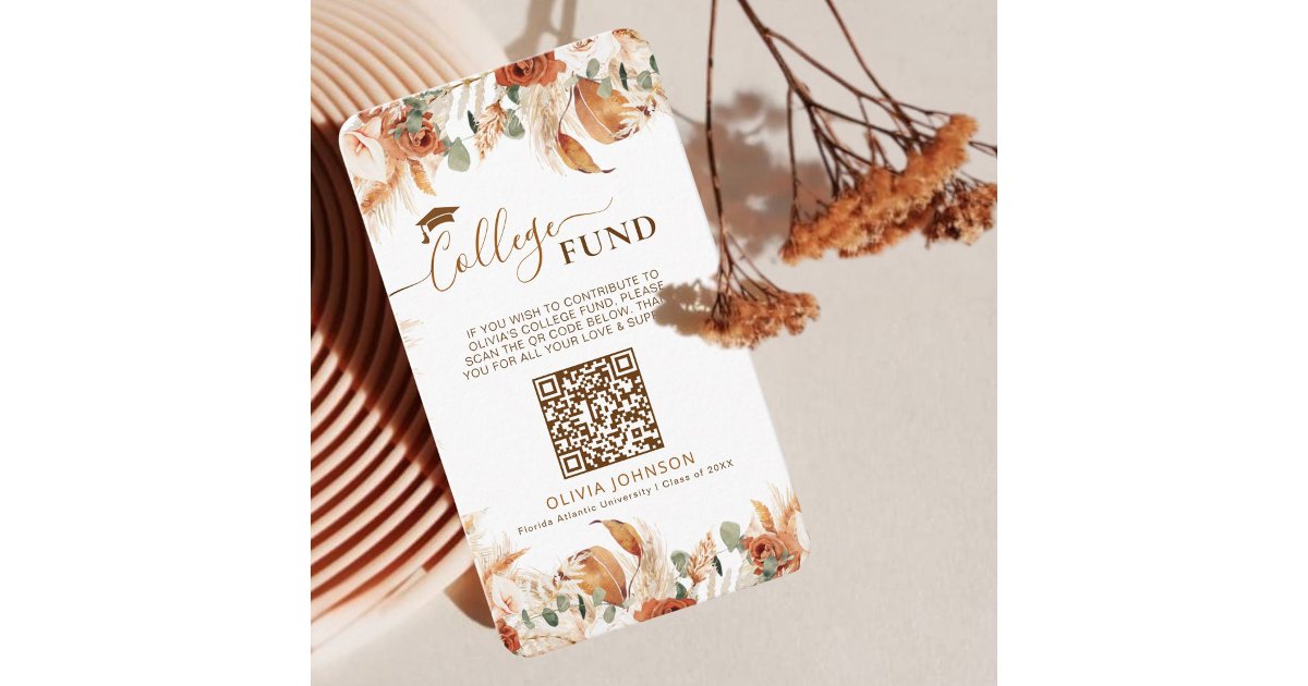Graduation Venmo College Fund QR Code Enclosure Card | Zazzle