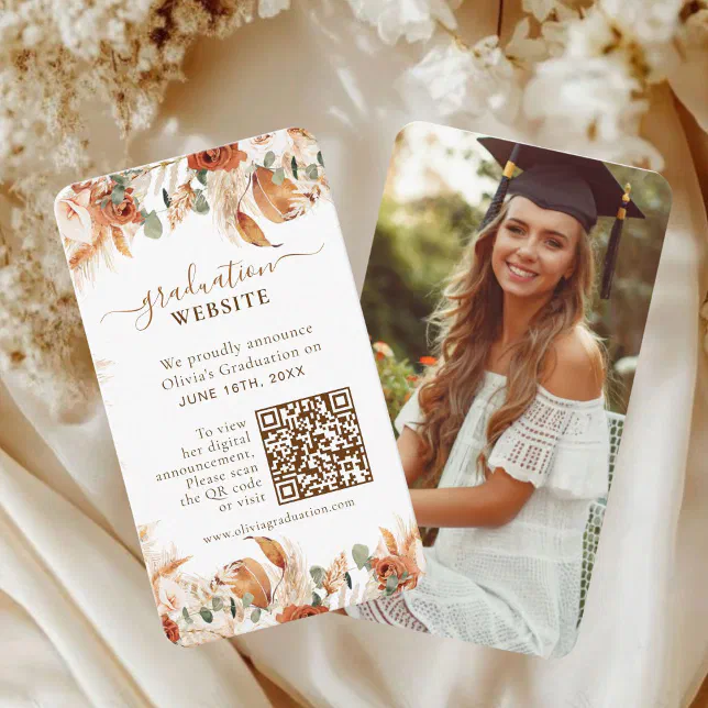 Graduation Website QR Code 2025 Grad Photo Enclosure Card | Zazzle