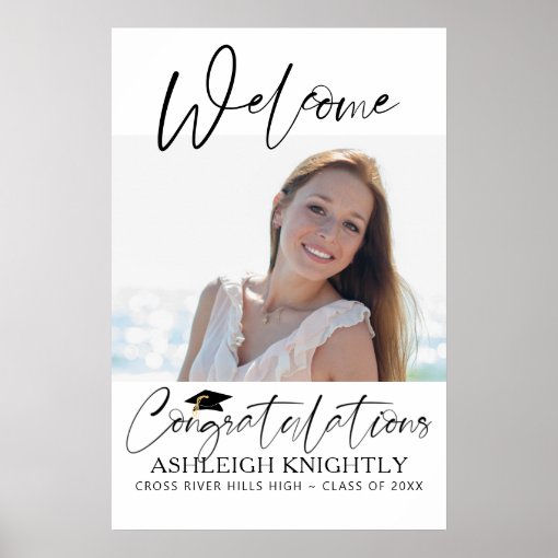 Graduation Welcome Congratulations One Photo Poster | Zazzle