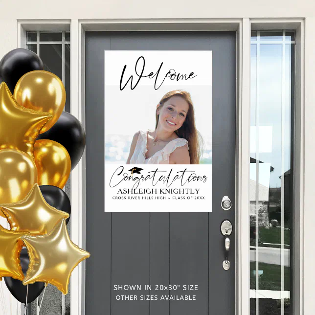 Graduation Welcome Congratulations One Photo Poster | Zazzle
