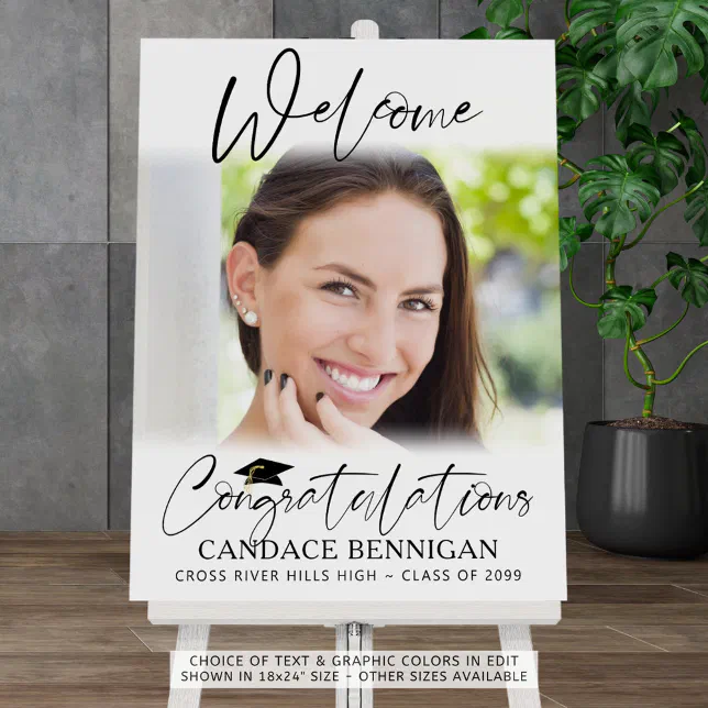 Graduation Welcome Photo Script Congratulations Foam Board | Zazzle