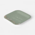 Graduation Wildflower Sage Green Grad Modern Paper Plates | Zazzle