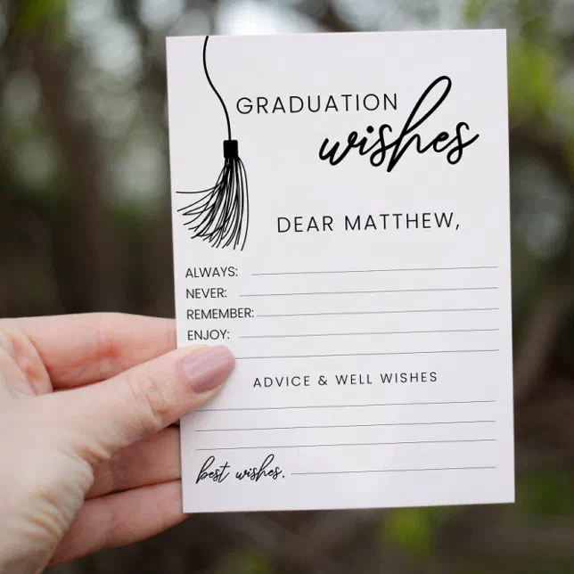 Graduation wishes and advice personalized card | Zazzle