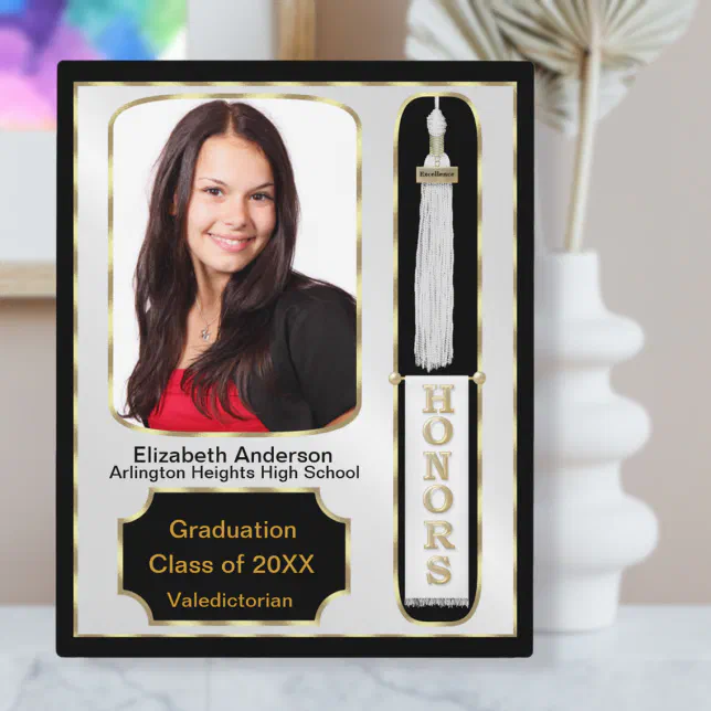 Graduation With Honors Photo Plaque White | Zazzle