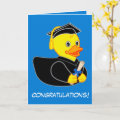 Graduation with Rubber Ducky Cartoon Card | Zazzle