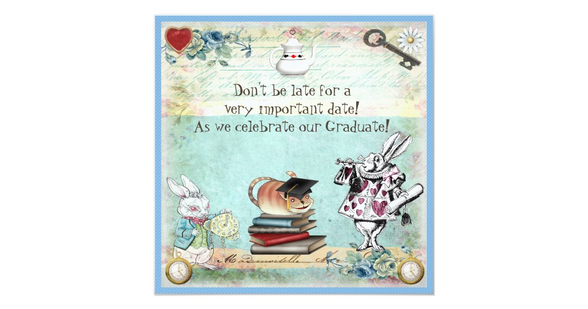 Graduation Wonderland Tea Party Invitation | Zazzle.com