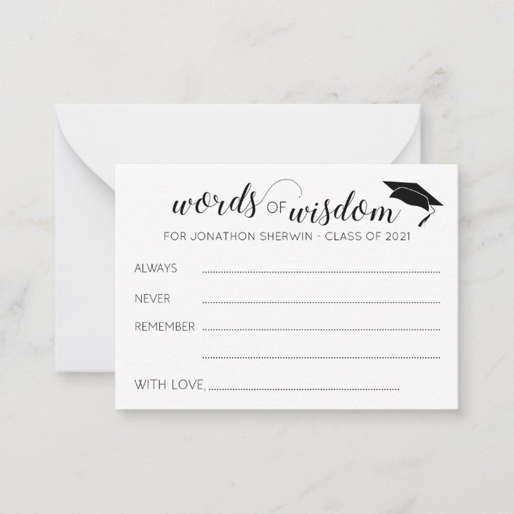 Graduation Words of Wisdom Advice for Graduate | Zazzle