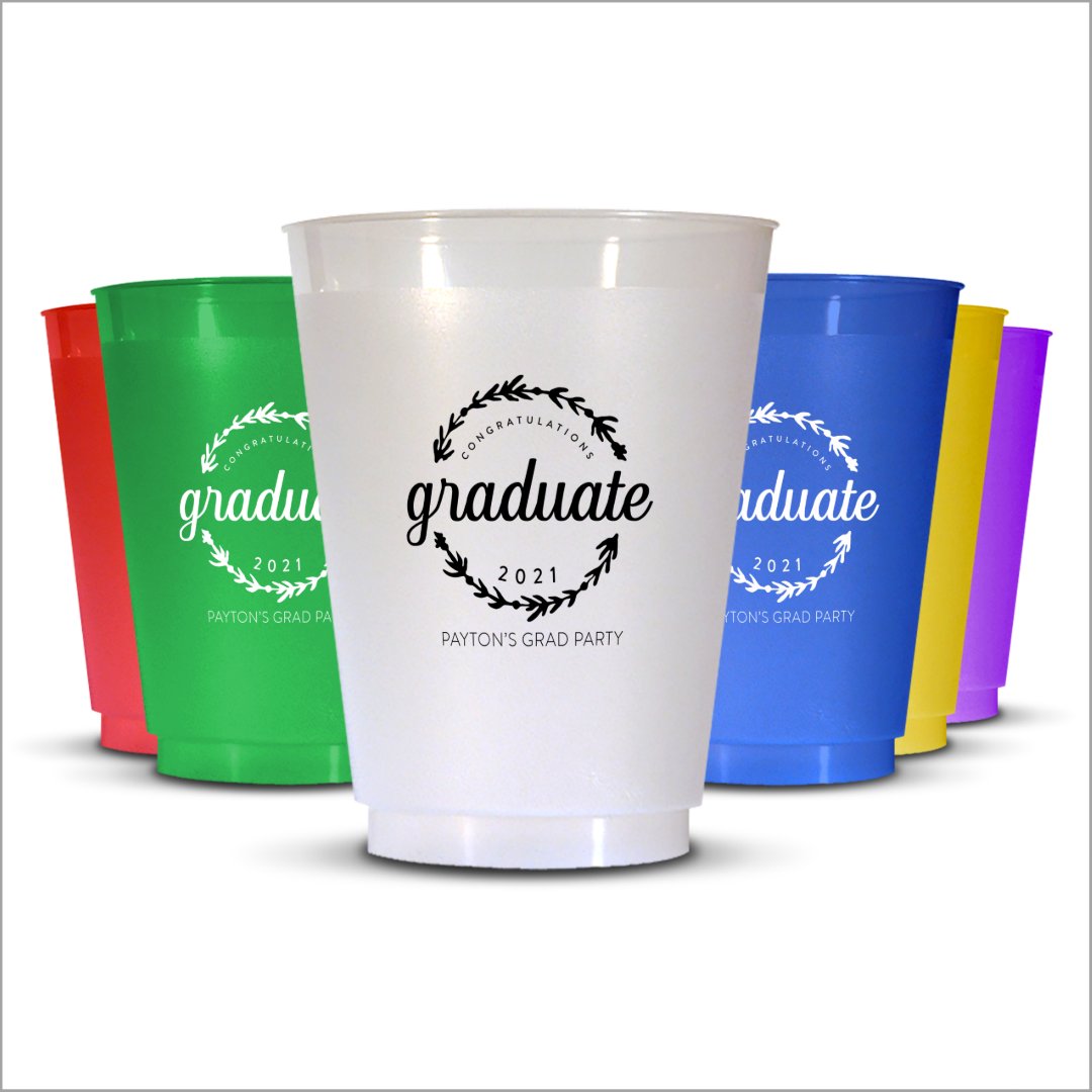 Graduation Wreath Grad Cup - Set Of 50 - 16Oz | Zazzle