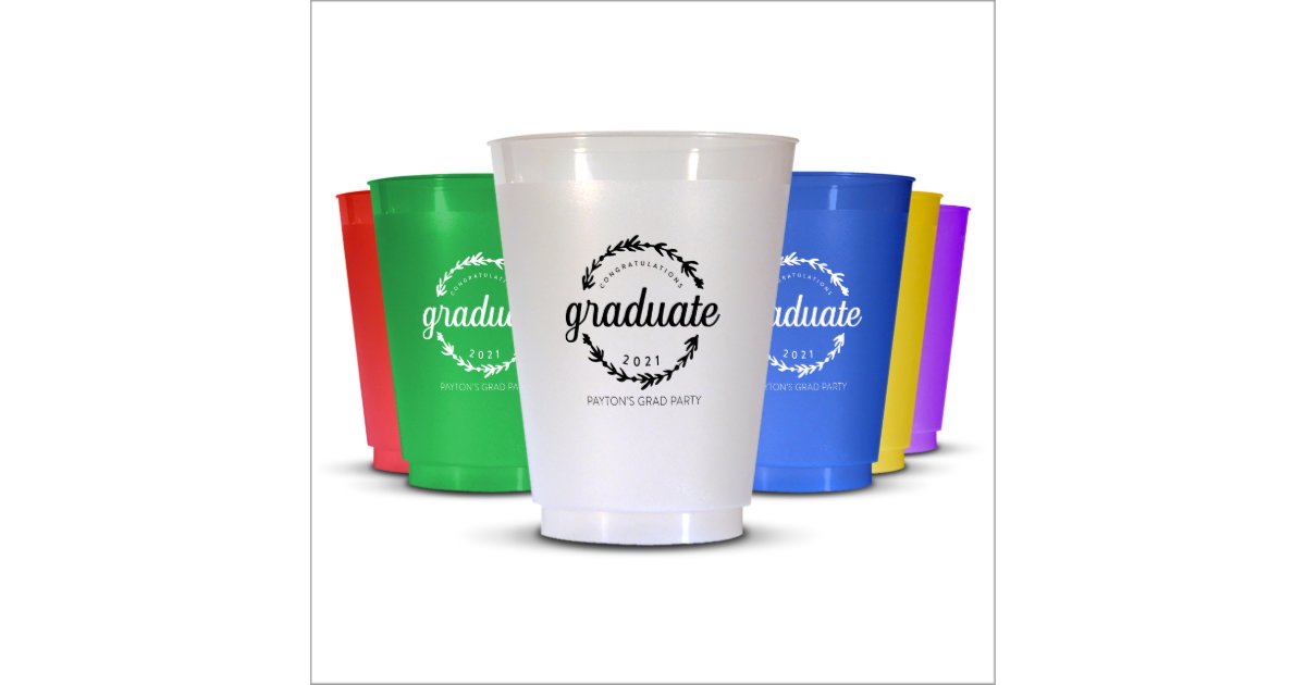 Graduation Wreath Grad Cup - Set Of 50 - 16Oz | Zazzle