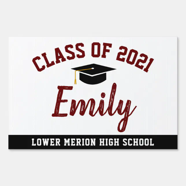 Graduation Yard Sign, Class of 2021 Lawn Sign | Zazzle