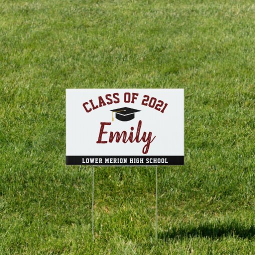 Graduation Yard Sign, Class of 2021 Lawn Sign | Zazzle