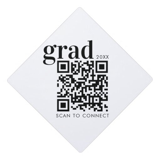 Graduation Year Class Of Graduate QR Code Graduation Cap Topper | Zazzle