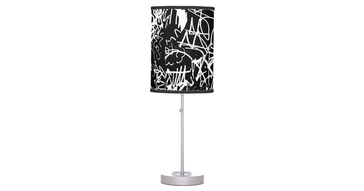 Graffiti Abstract Collage Print Pattern Table Lamp | Zazzle