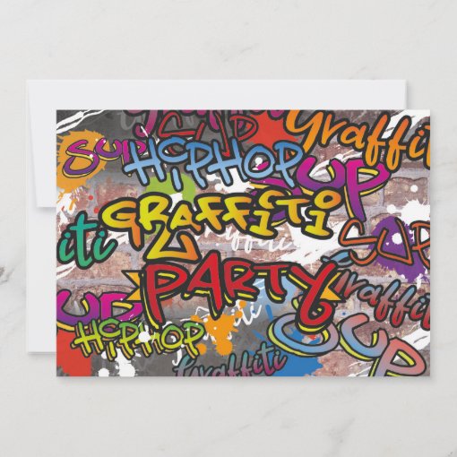 Graffiti Birthday Party Art Crafts Spray Paint Invitation | Zazzle