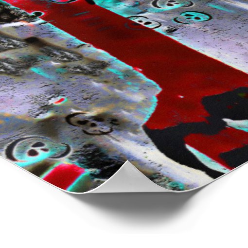 Graffiti Black Red Urban Street Wall Art | Zazzle