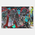 Graffiti Black Red Urban Street Wall Art Wrapping Paper Sheets | Zazzle
