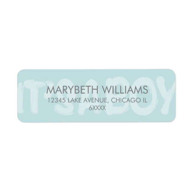 Graffiti Blue Its A Boy Baby Shower Address Label | Zazzle