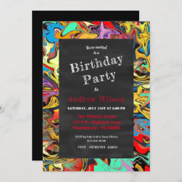 Graffiti chalkboard party invitation | Zazzle