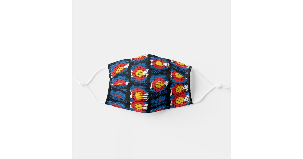 Graffiti Colorado State Flag Adult Cloth Face Mask | Zazzle