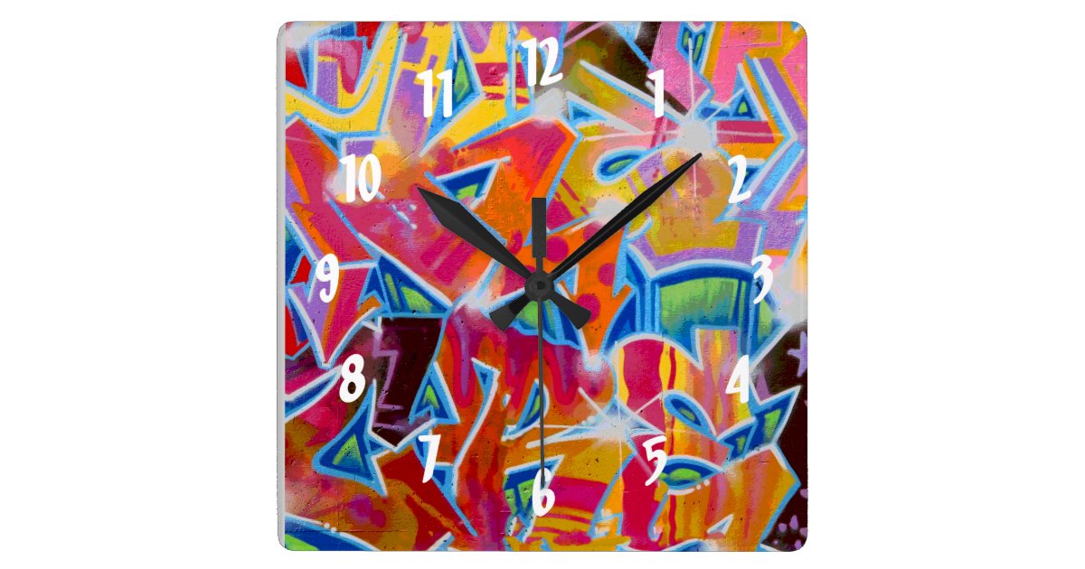 Graffiti Design Wall Clock | Zazzle.com