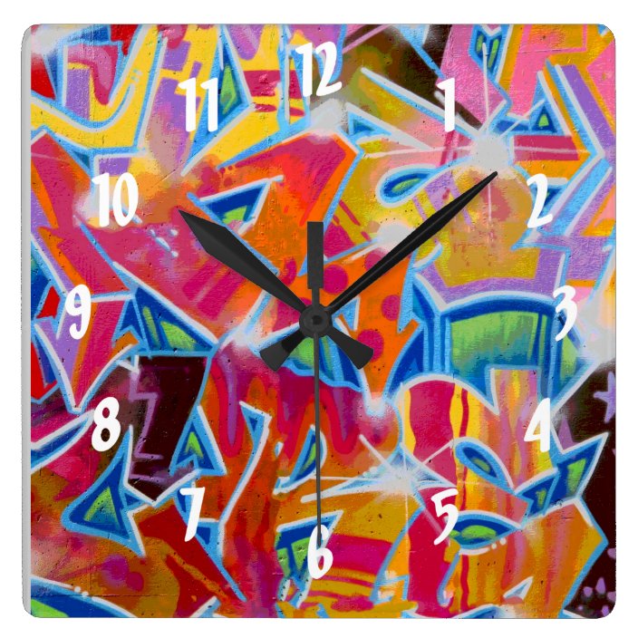 Graffiti Design Wall Clock | Zazzle.com