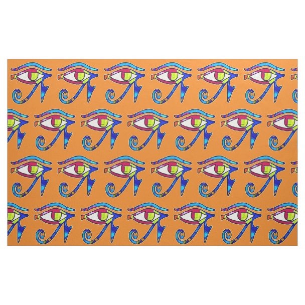 Egyptian Hieroglyphs Eye Of Horus Tile Pattern Fabric | Zazzle