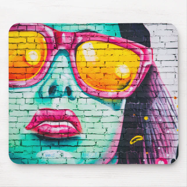 Graffiti girl mousepad | Zazzle