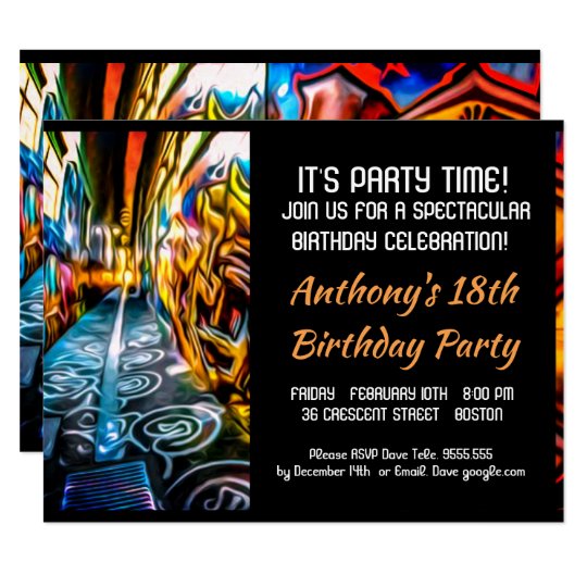 Graffiti Highway Birthday Invitation | Zazzle.com