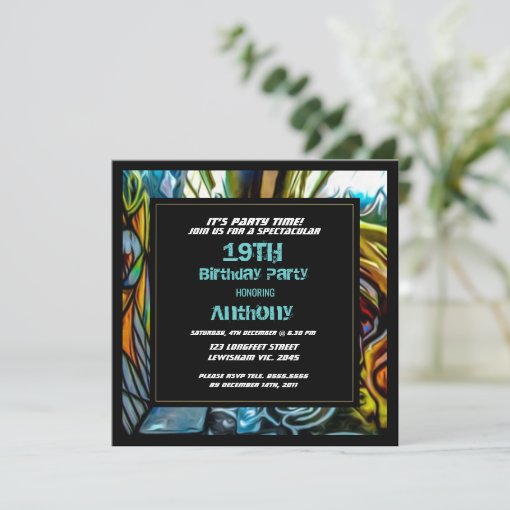 Graffiti Highway Birthday Invitation | Zazzle