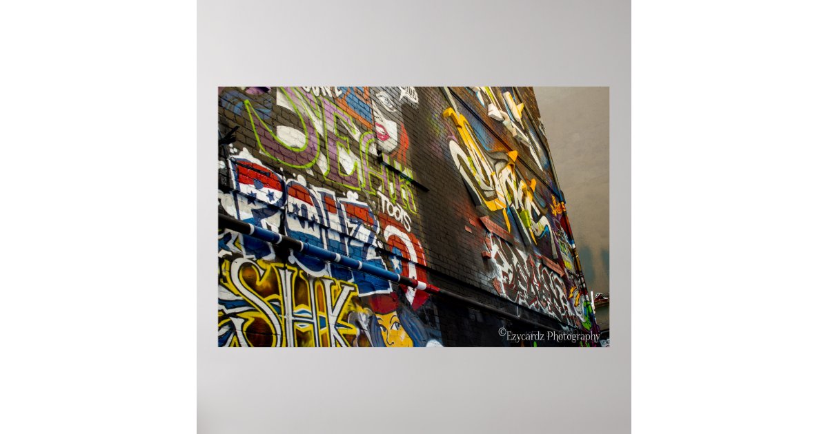 Graffiti in Laneway Poster | Zazzle
