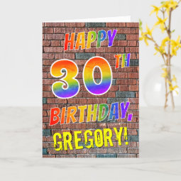 Graffiti Inspired Rainbow Look HAPPY 30TH BIRTHDAY Card | Zazzle