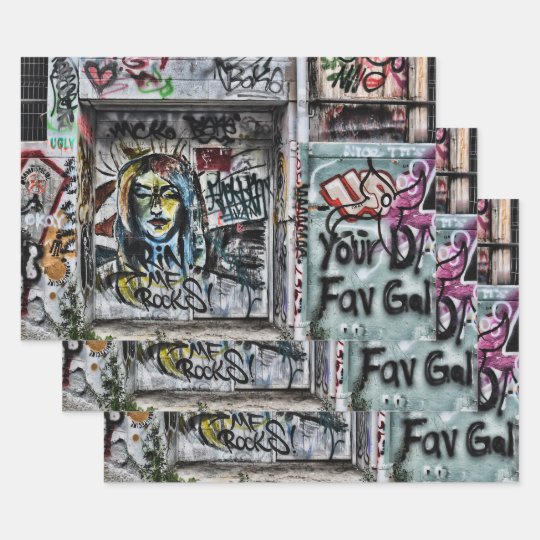 Graffiti Modern Cool Urban Street Art Wrapping Paper Sheets | Zazzle.com