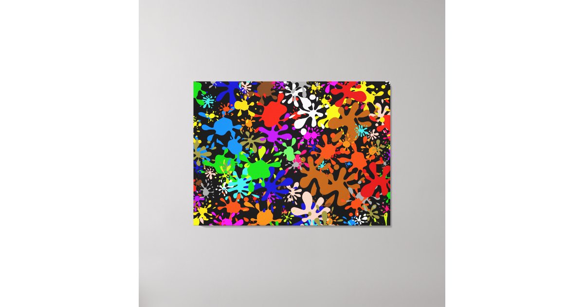 Graffiti Multi Paint Splatter Wallpaper Design Canvas Print | Zazzle