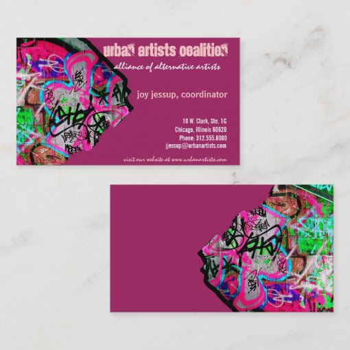 graffiti paper business card | Zazzle