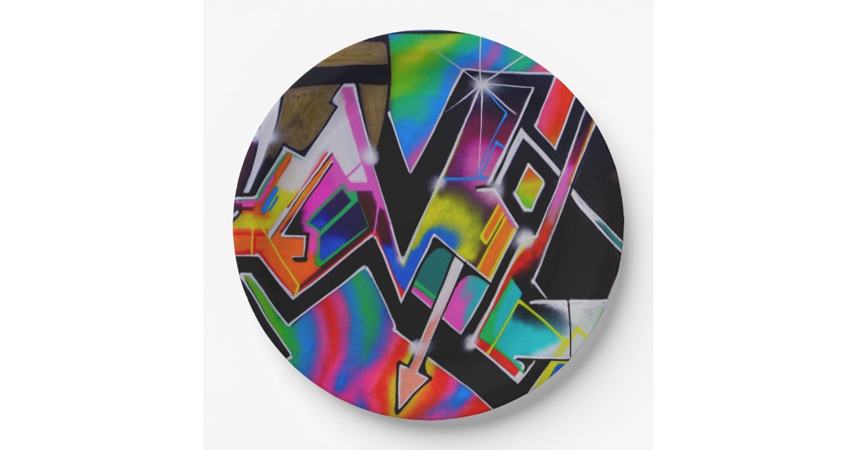 Graffiti paper plate | Zazzle