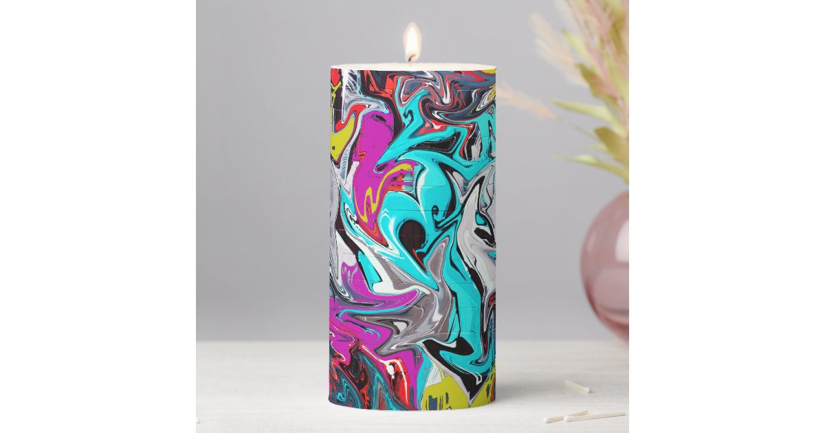 Graffiti pillar candle | Zazzle
