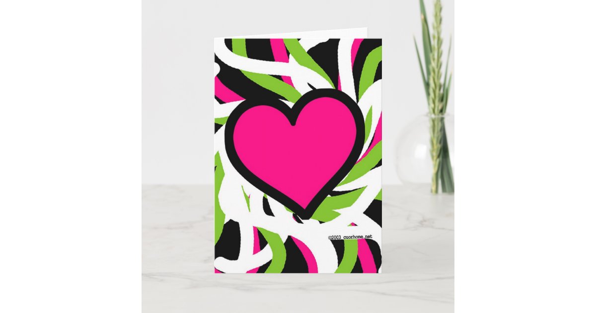 Graffiti Pink Heart Card | Zazzle
