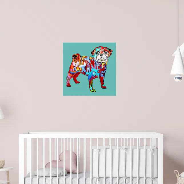 Graffiti pug dog poster | Zazzle