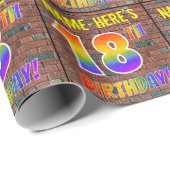 Graffiti Rainbow Look 18TH BIRTHDAY! & Custom Name Wrapping Paper | Zazzle