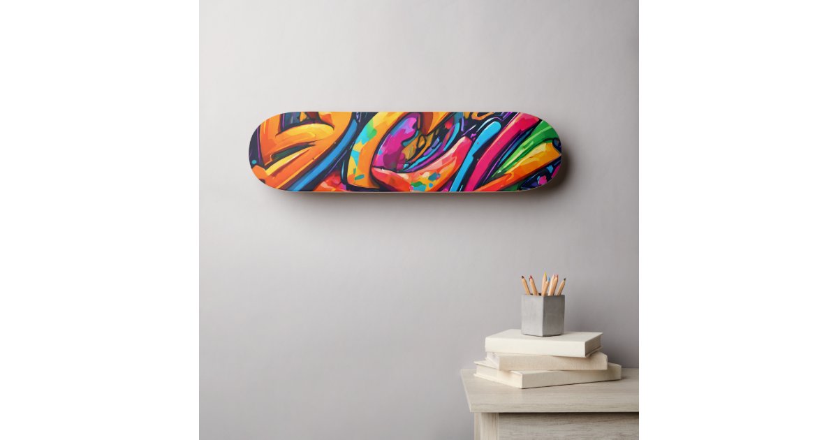 Graffiti Style Abstract Art Skateboard | Zazzle