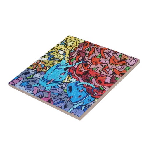 Graffiti Urban Painting Abstract Ceramic Tile | Zazzle