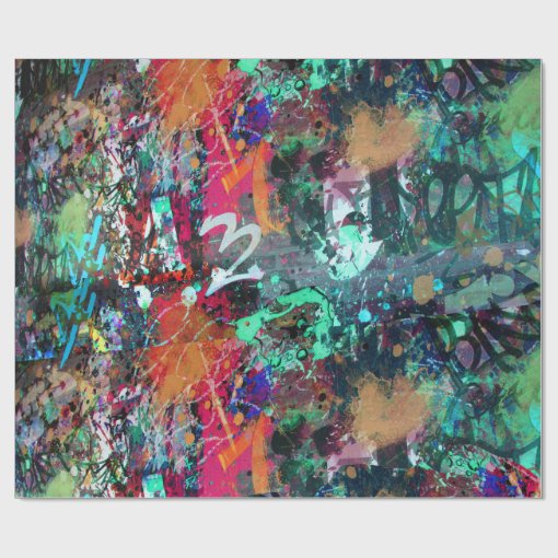 Graffiti Wall and Spray Paint Splatter Wrapping Paper | Zazzle