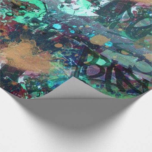 Graffiti Wall and Spray Paint Splatter Wrapping Paper | Zazzle